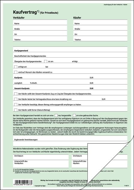 Kaufvertrag (allgemein) | SIGEL