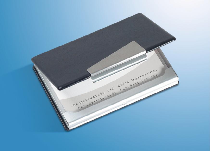 Business card case SIGEL, max. 20 business cards, silver/black, 1 piece ...