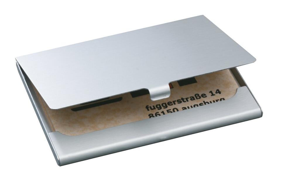 Business card case, max. 15 business cards, silver, 1 piece | SIGEL